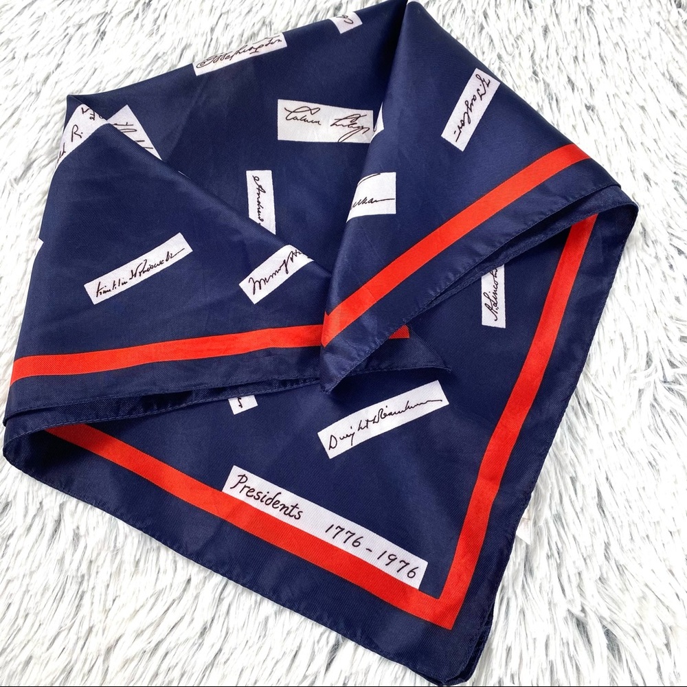 Vintage Bicentennial Presidential Signature Scarf - Gem